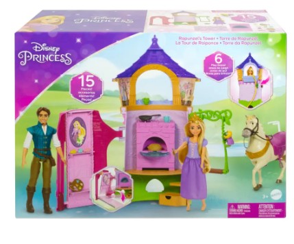 Mattel Disney Princess Rapunzel Tower Doll House Playset with Rapunzel ...